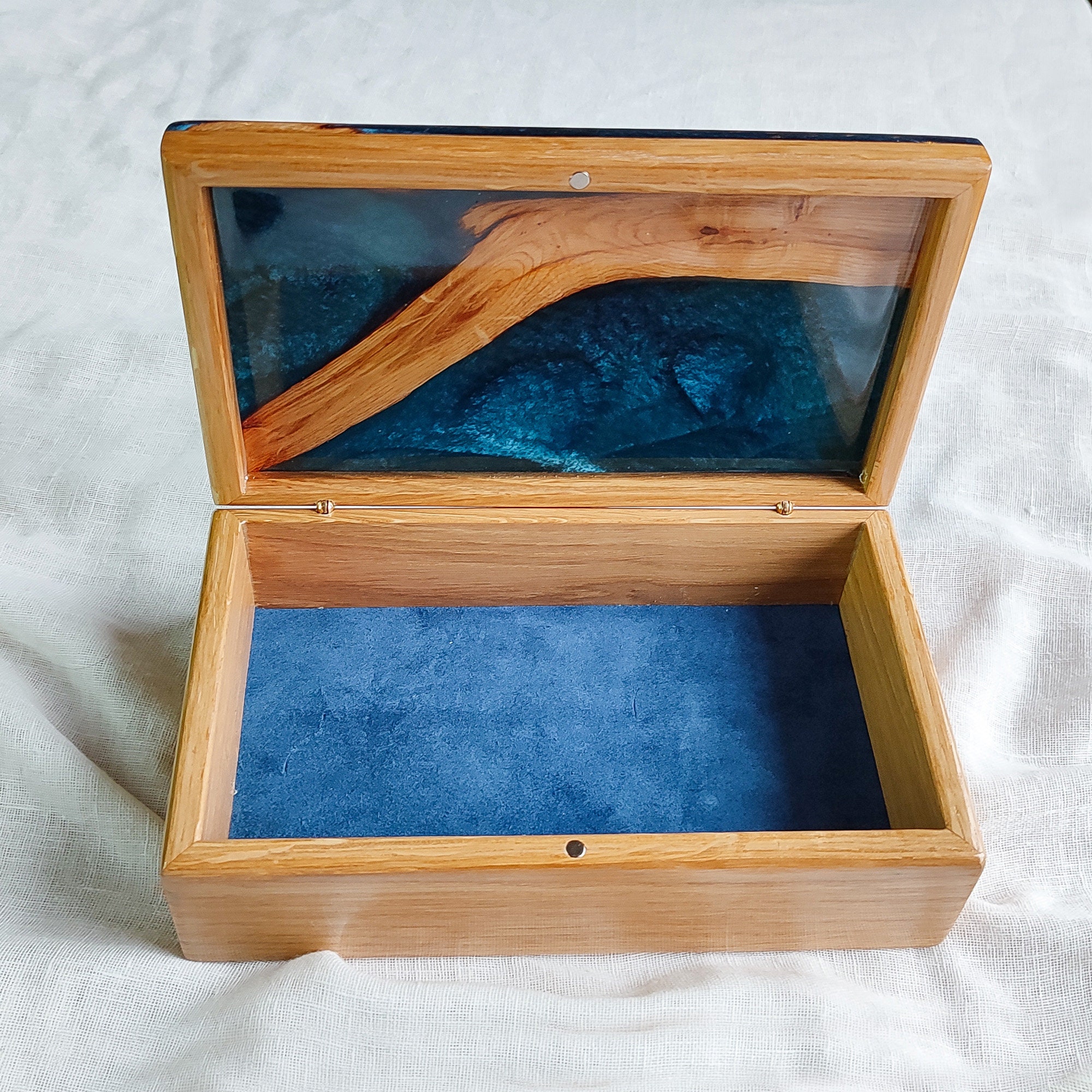 Ice Blue Jewelry Box With Personalization, Jewelry Box for Women, Large ...