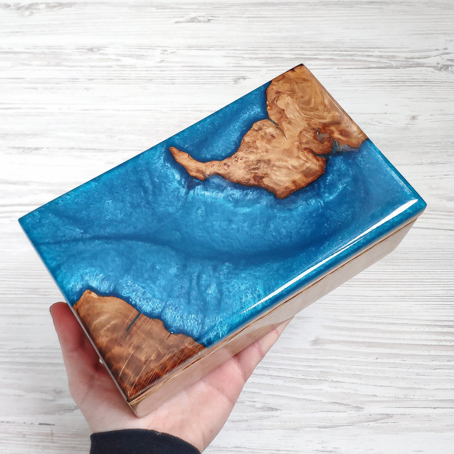 Ice Blue Jewelry Box With Personalization, Jewelry Box for Women, Large ...