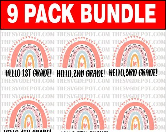 Hello Grade Svg Bundle 1st Day of School Shcool Grade Gift - Etsy