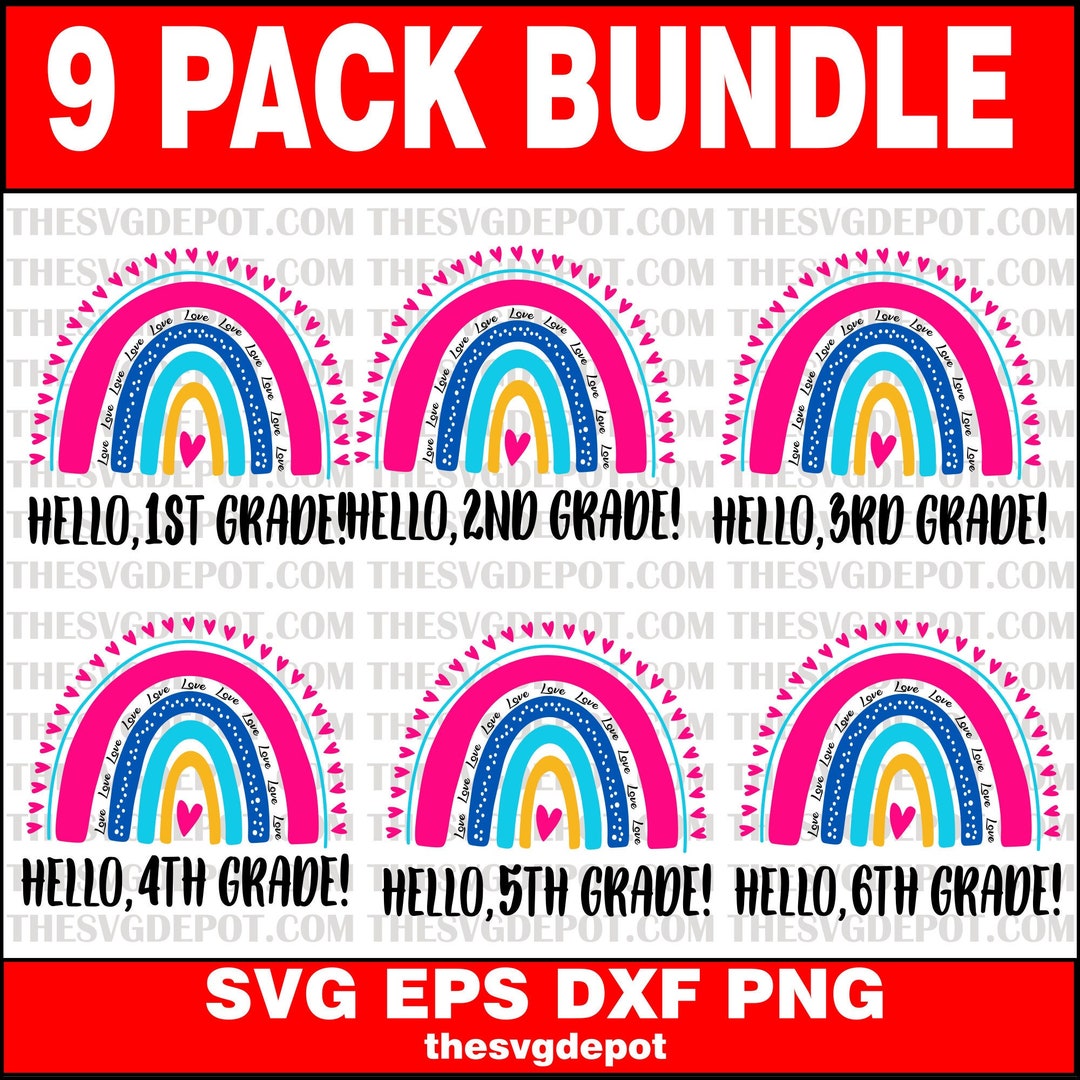 Hello Grade Svg Bundle 1st Day of School Shcool Grade Gift - Etsy