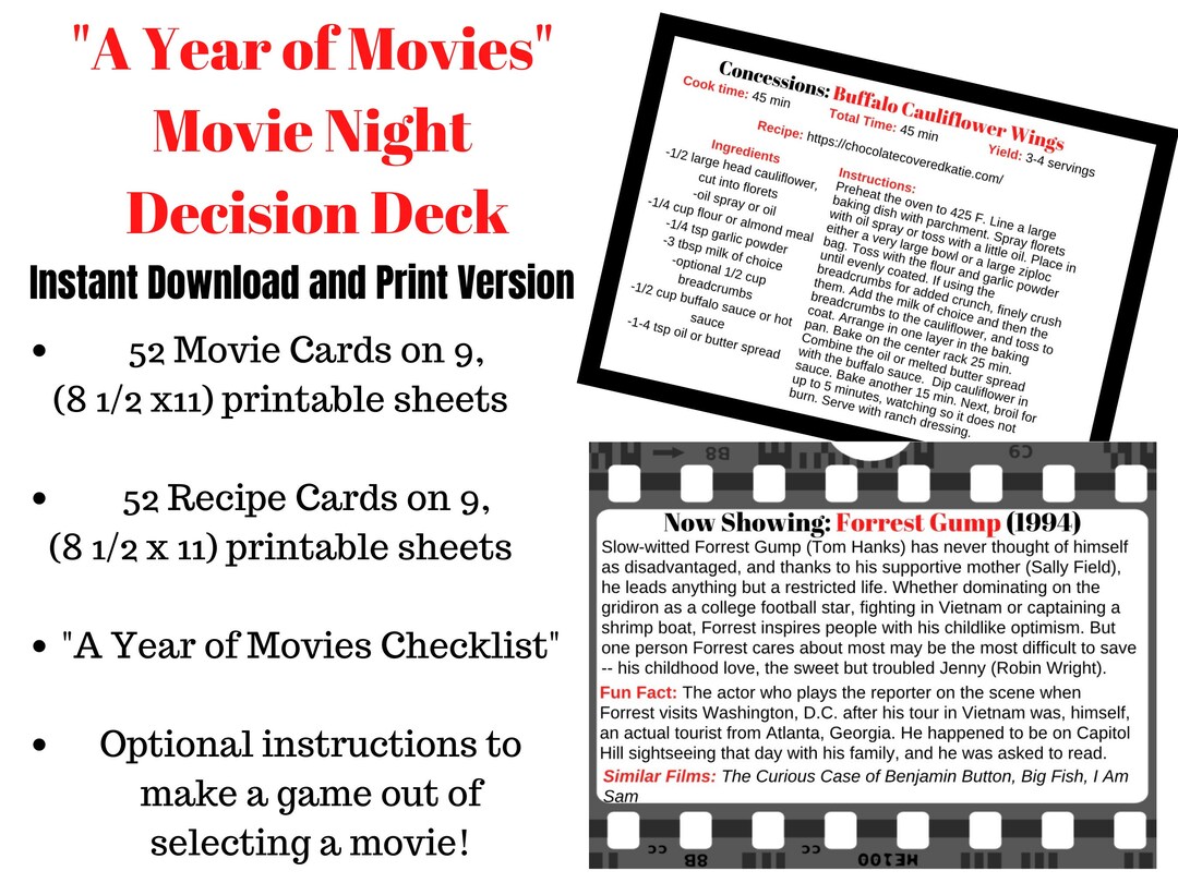 A Year of Movie Nights Variety Pack 1 Movie Night Decision Maker ...