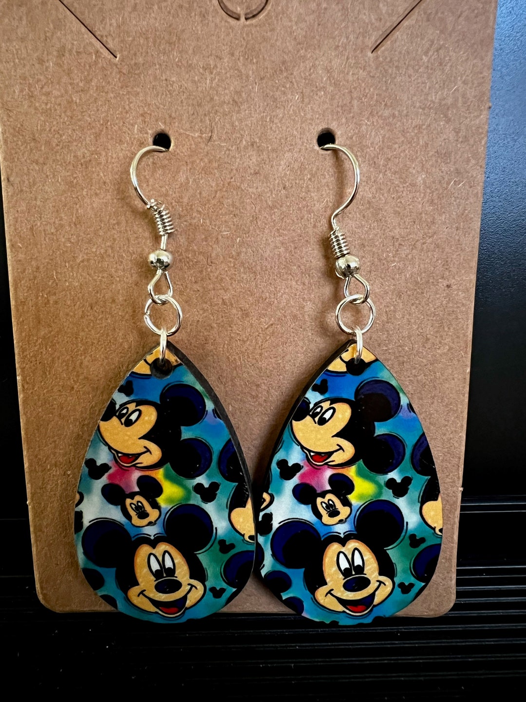 Mickey Mouse Teardrop Shaped Sublimation Earrings - Etsy