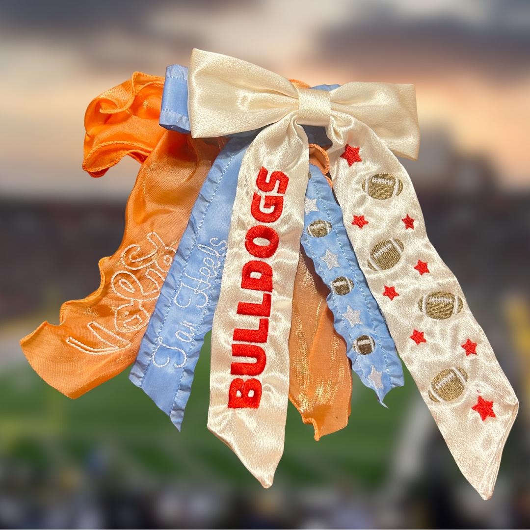 College Football Custom Embroidered Concert Bows, Gifts for Her ...