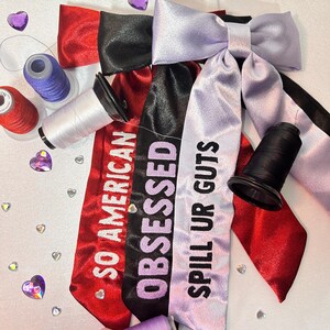 Custom Embroidered Concert Bows, Gifts for Her, Music Lovers - Etsy