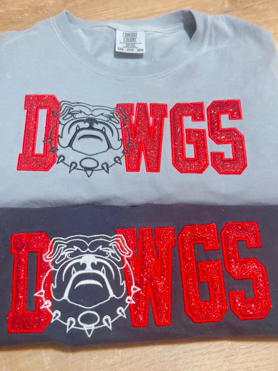 Bulldogs Glitter Mascot Embroidered Tshirt or Sweatshirt - Etsy