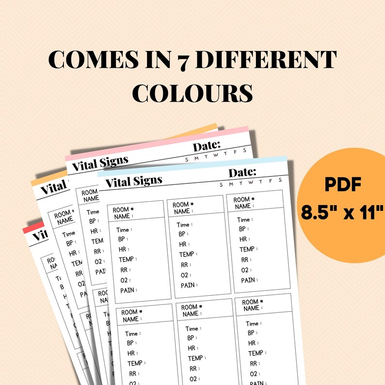 Vital Sign Tracker Template, NURSE NOTES, Nursing School ...