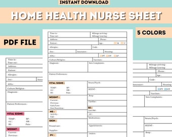 Home Health Nurse Report Sheet - Etsy