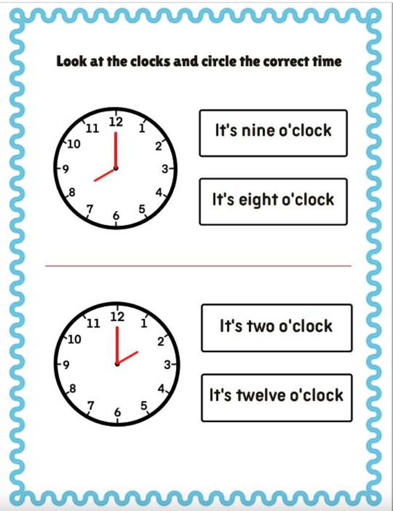 Telling Time Worksheets for Kids | Analog Clock Practice | What’s the ...