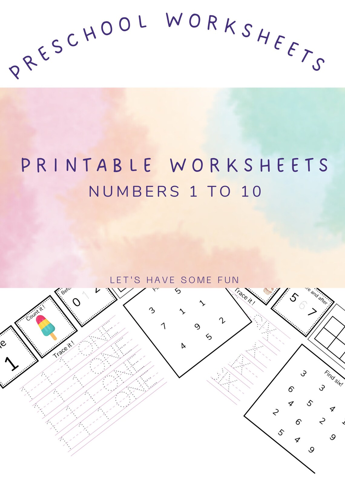 Printable Kids Worksheet for Numbers 1 to 10, Printable Worksheet ...