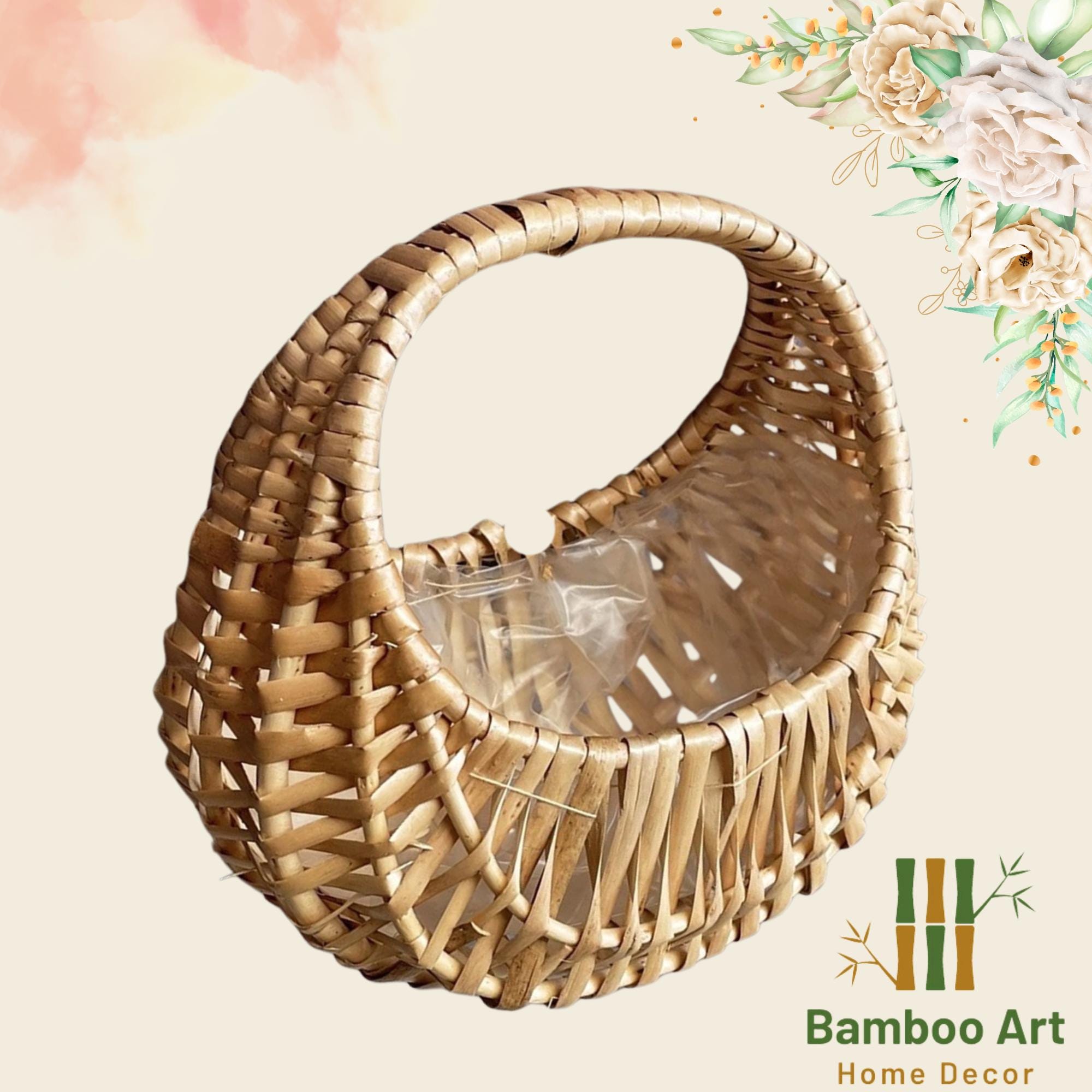 Moon Petal Basket for Flower Girl. Ribbon Handle - Etsy