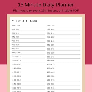 15 Minute Daily Planner - Etsy