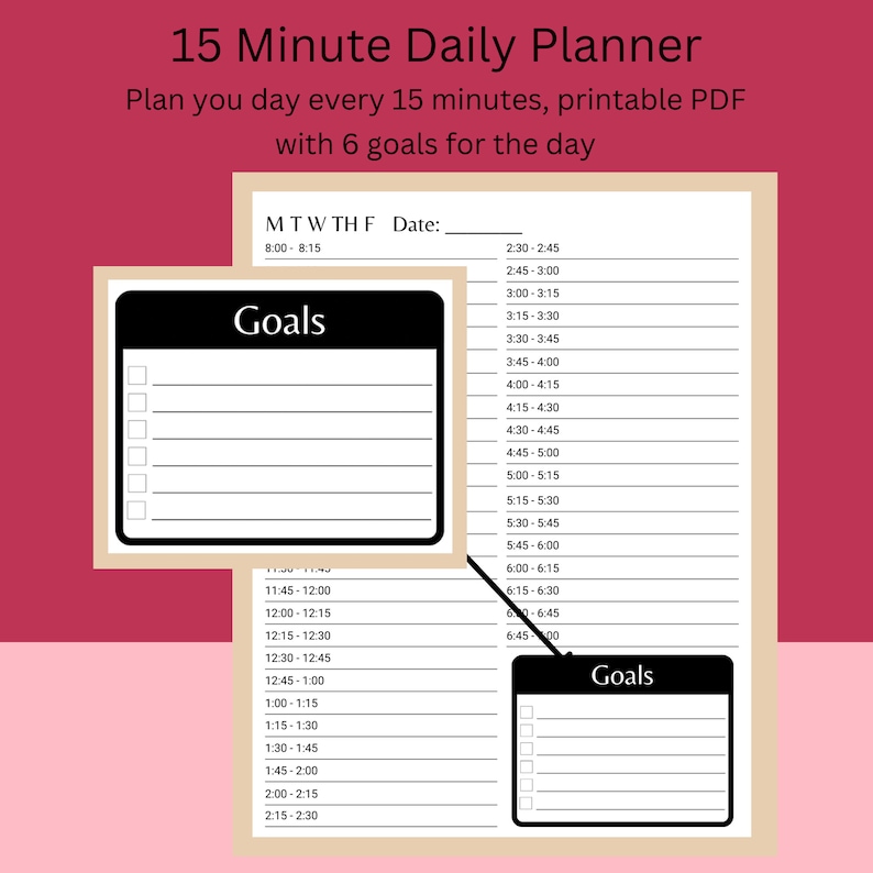 15 Minute Daily Planner - Etsy