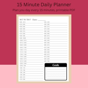 15 Minute Daily Planner - Etsy