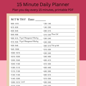15 Minute Daily Planner - Etsy