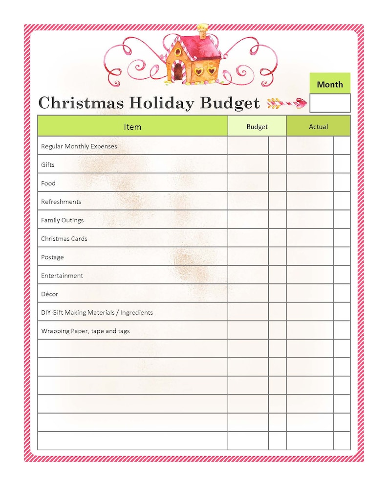 Christmas Planner Printable Holiday Budget Tracker Family - Etsy