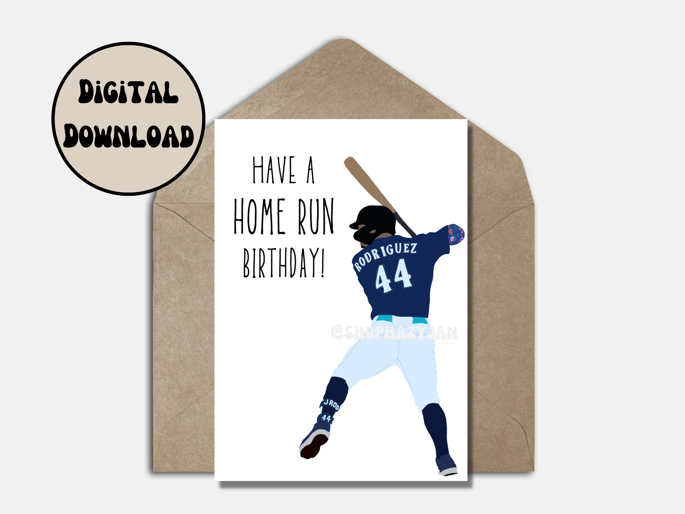 Julio Rodriguez Seattle Mariners Themed Birthday Greeting Card, MLB ...