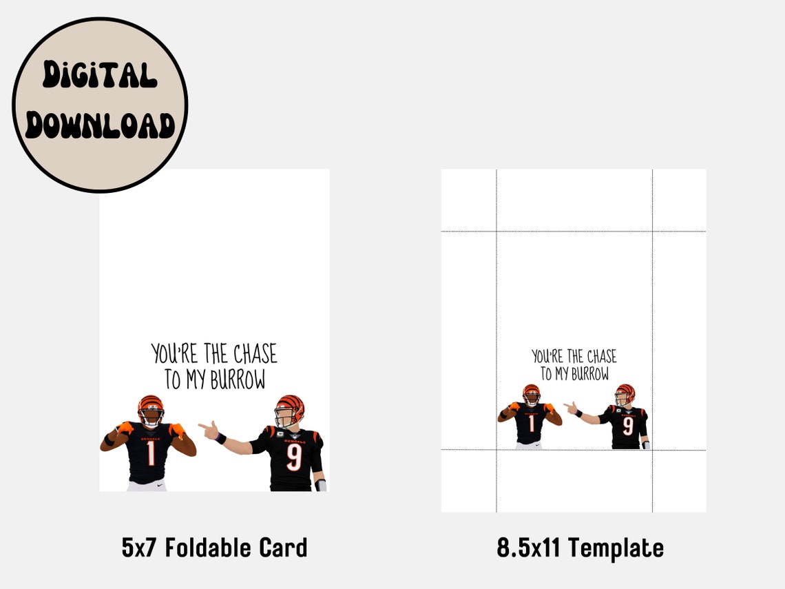 Joe Burrow Ja'marr Chase Cincinnati Bengals Valentines - Etsy