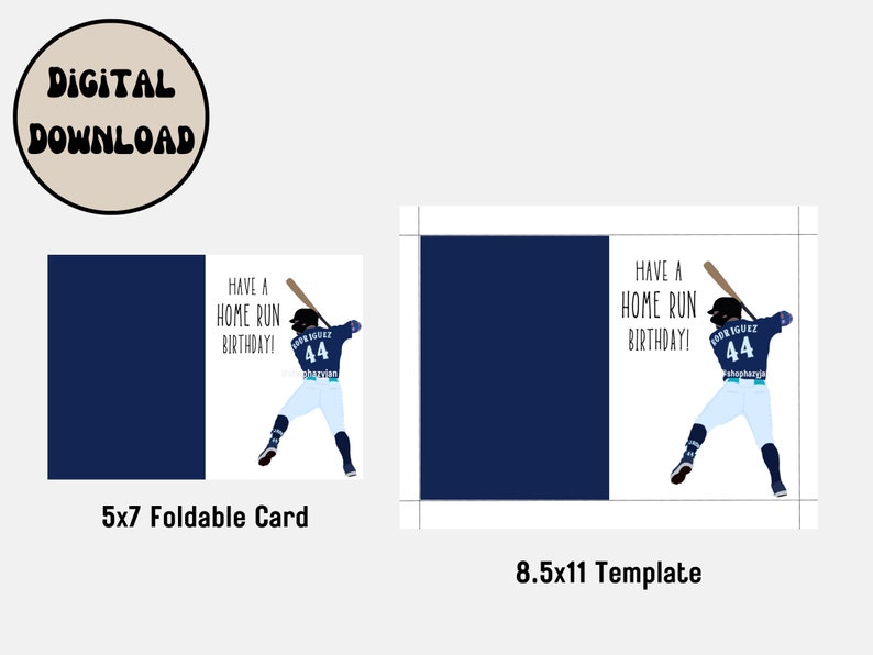 Julio Rodriguez Seattle Mariners Themed Birthday Greeting Card, MLB ...