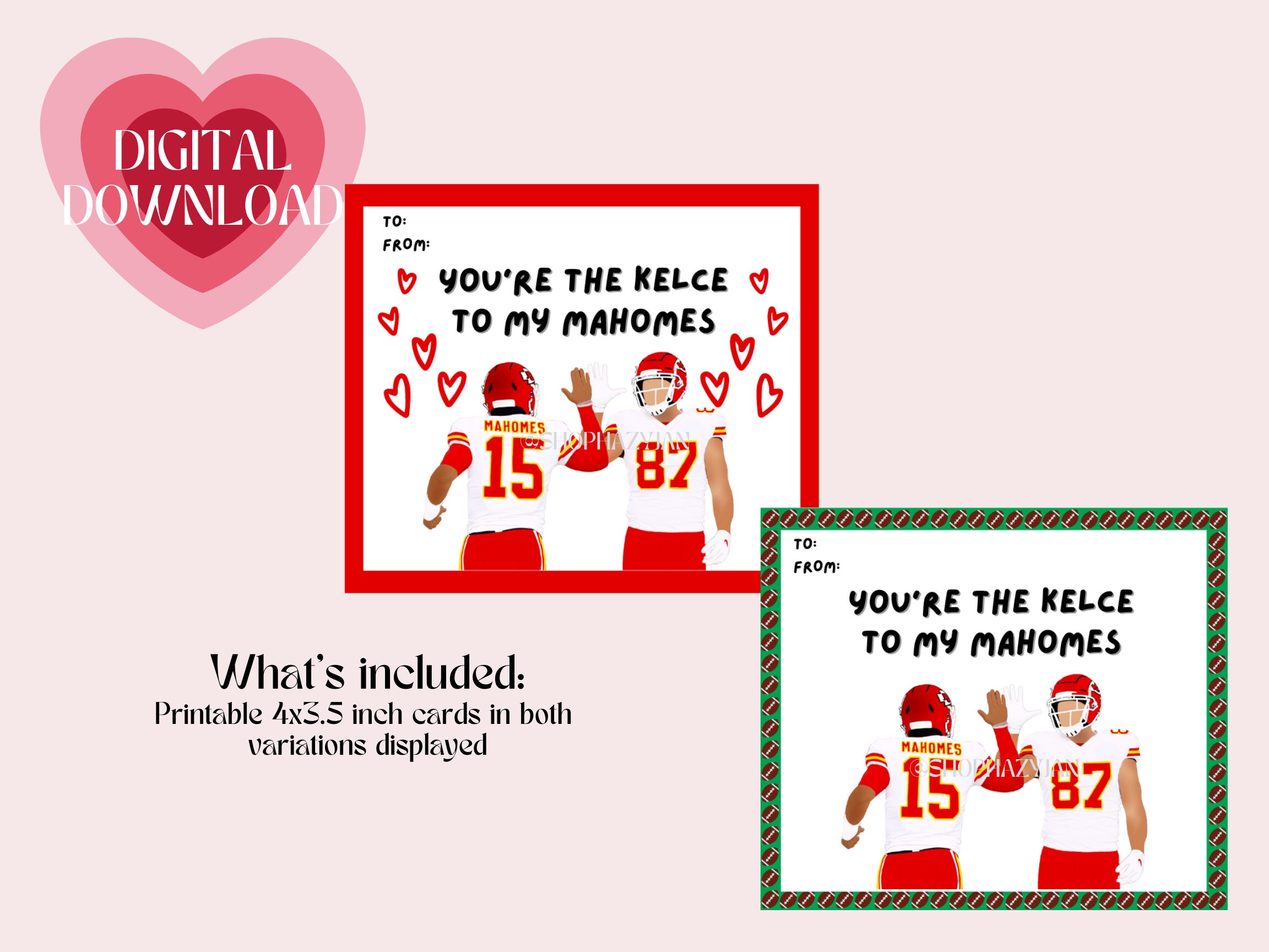 Kansas City Chiefs Themed Valentines Cards Patrick Mahomes - Etsy