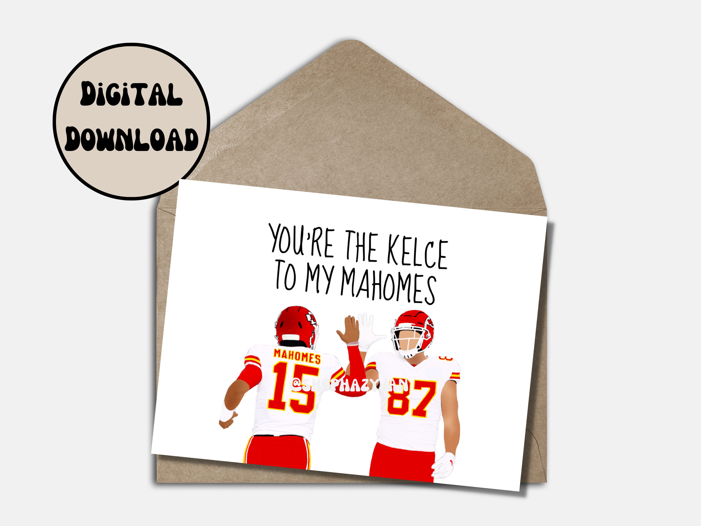Patrick Mahomes Travis Kelce Valentines Anniversary Cute Greeting Card ...