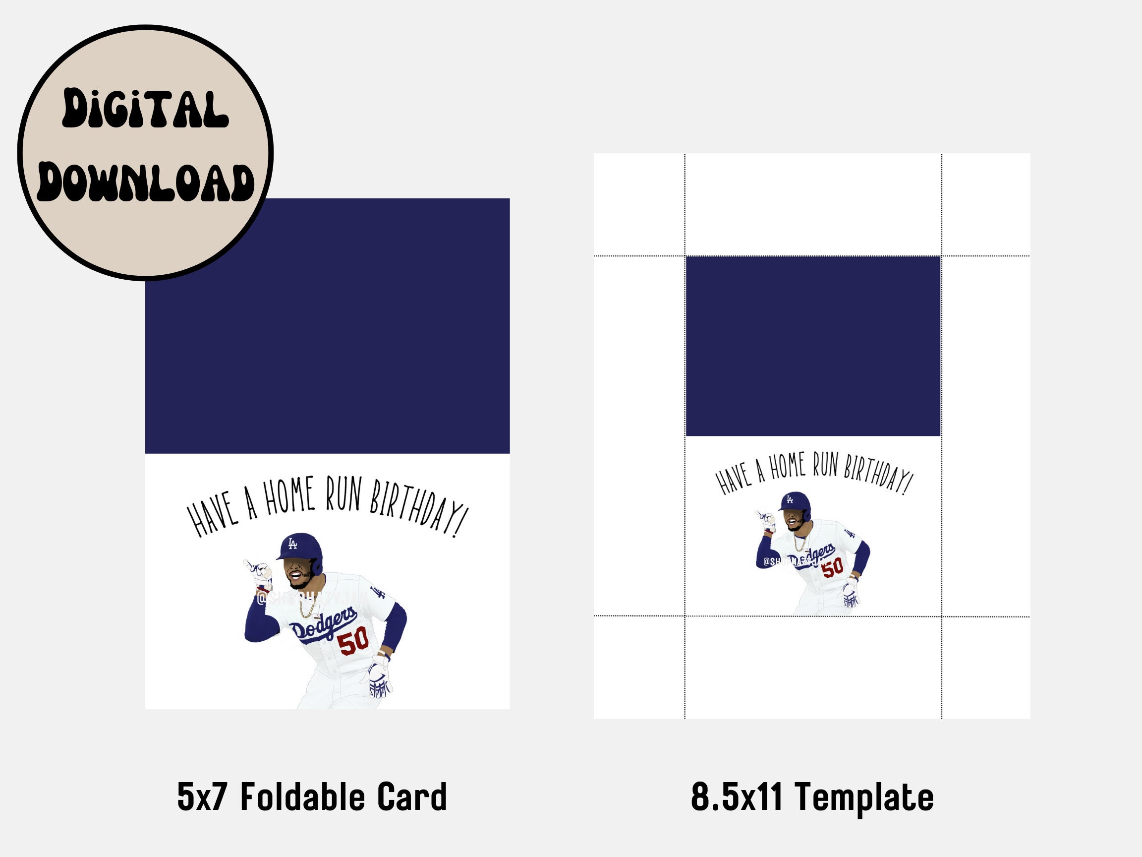 Mookie Betts Los Angeles Dodgers Themed Birthday Greeting Card, MLB ...