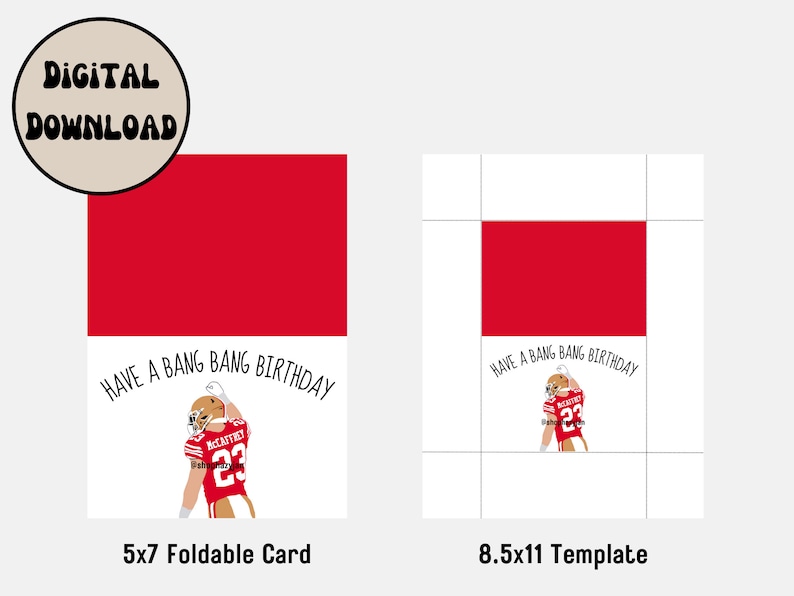 Christian Mccaffrey CMC Birthday Card Greeting for San Francisco 49ers ...