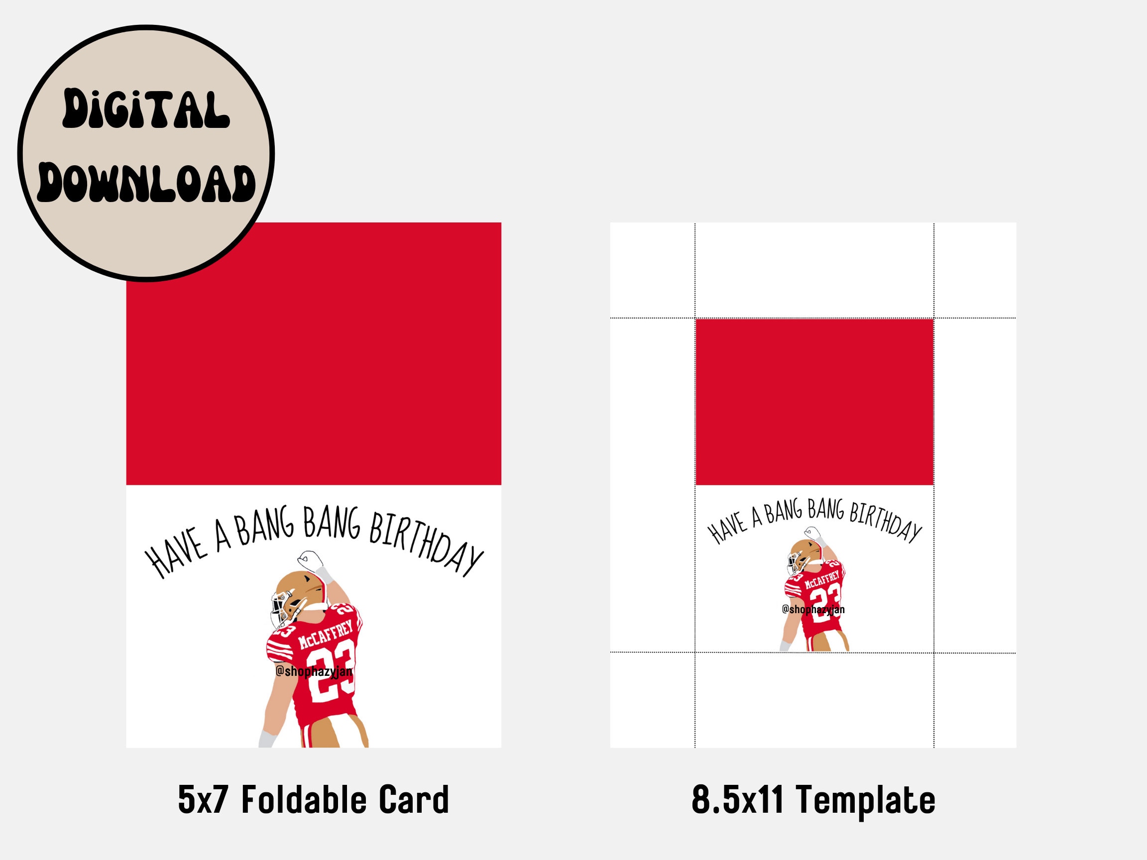 Christian Mccaffrey CMC Birthday Card Greeting for San Francisco 49ers ...