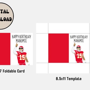 Patrick Mahomes Birthday Card Greeting Kansas City Chiefs - Etsy