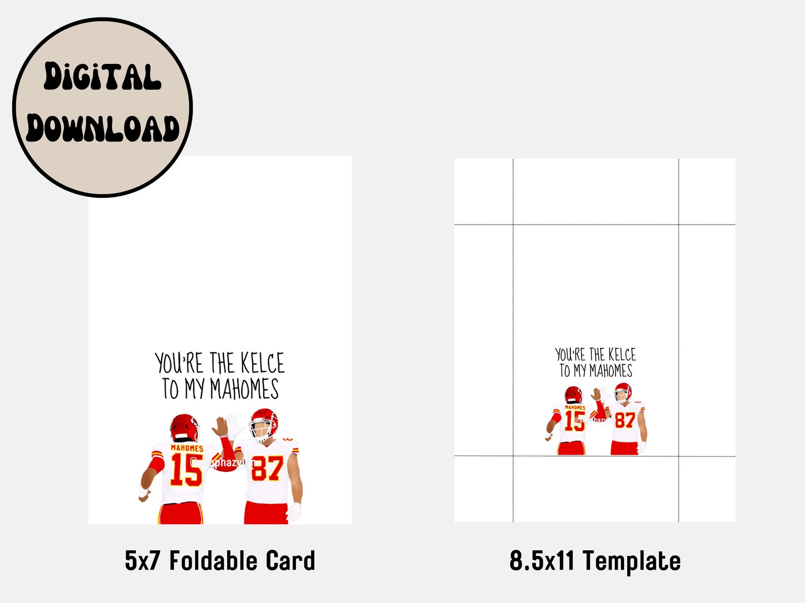 Patrick Mahomes Travis Kelce Valentines Anniversary Cute Greeting Card ...