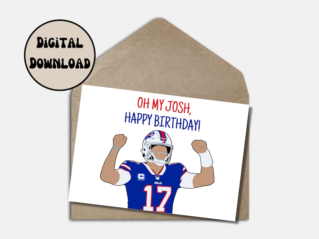 Josh Allen Birthday Card Greeting Card for Buffalo Bills Fan Funny ...