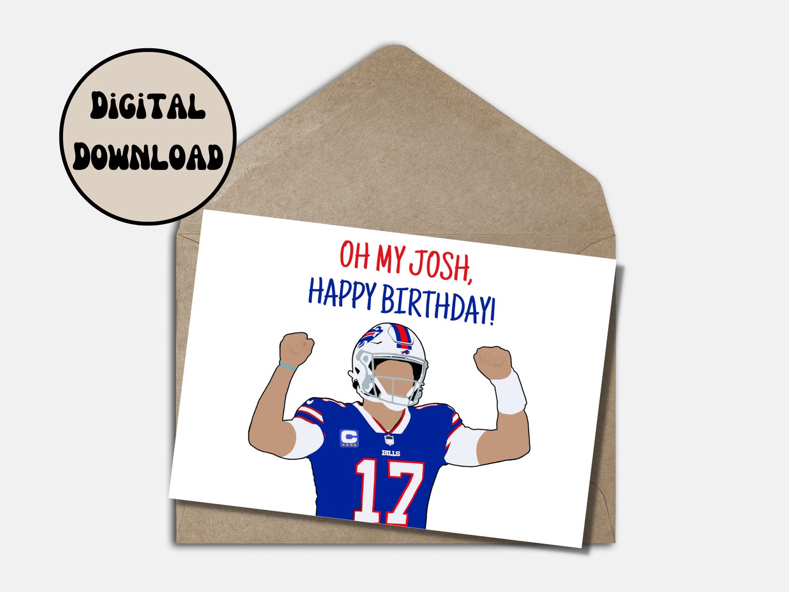 Josh Allen Birthday Card Greeting Card for Buffalo (Download Now) - Etsy