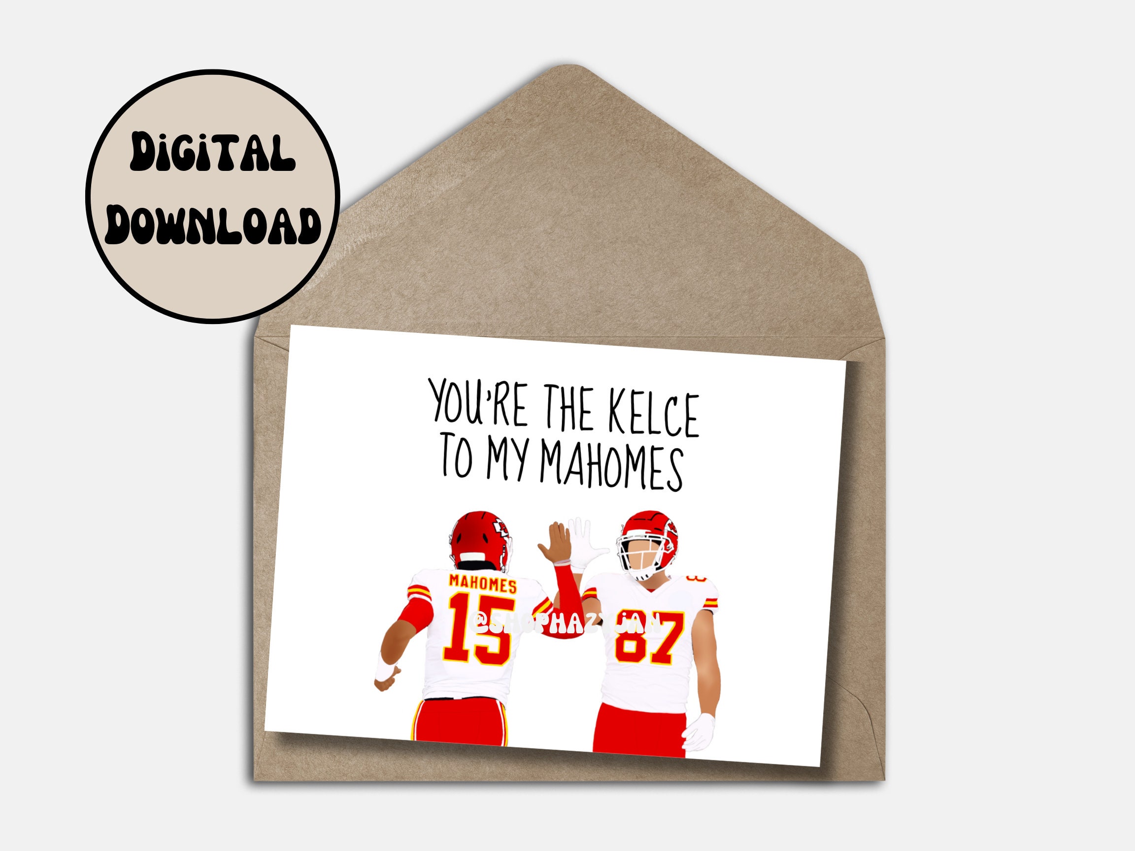 Patrick Mahomes Travis Kelce Valentines Anniversary Cute Greeting Card ...