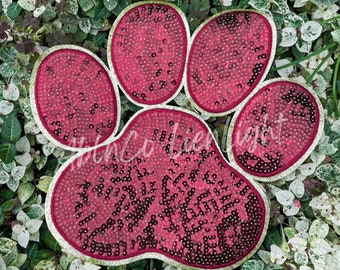 Royal Blue Sequin Paw Patch, Silver Glitter, Iron On, Diy Patch, Game Day, Trucker Hat Patch - Etsy