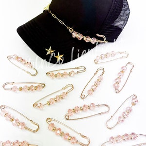 Beaded Safety Pin, Hat Accessories, Gemstone Pin - Etsy