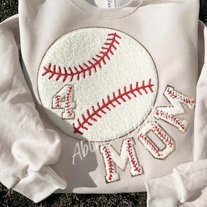 Baseball Mom Chenille Patch Sweatshirt: Customized Gameday Apparel - Etsy