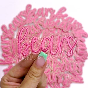 Letter Iron on Patch, Bears Patch, Trucker Hat Patches, Preppy Pink Patch, Custom Team Patch ...