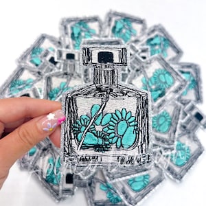 Perfume Bottle Iron on Patch: Turquoise Western Rodeo Chenille Patch - Etsy