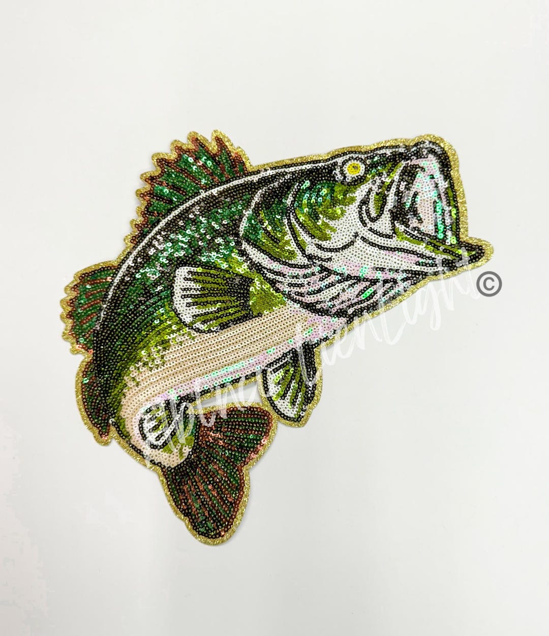 Bass Patch, Bass Fish Patch, Fishing Patch, Sequins Patch, Hunting ...