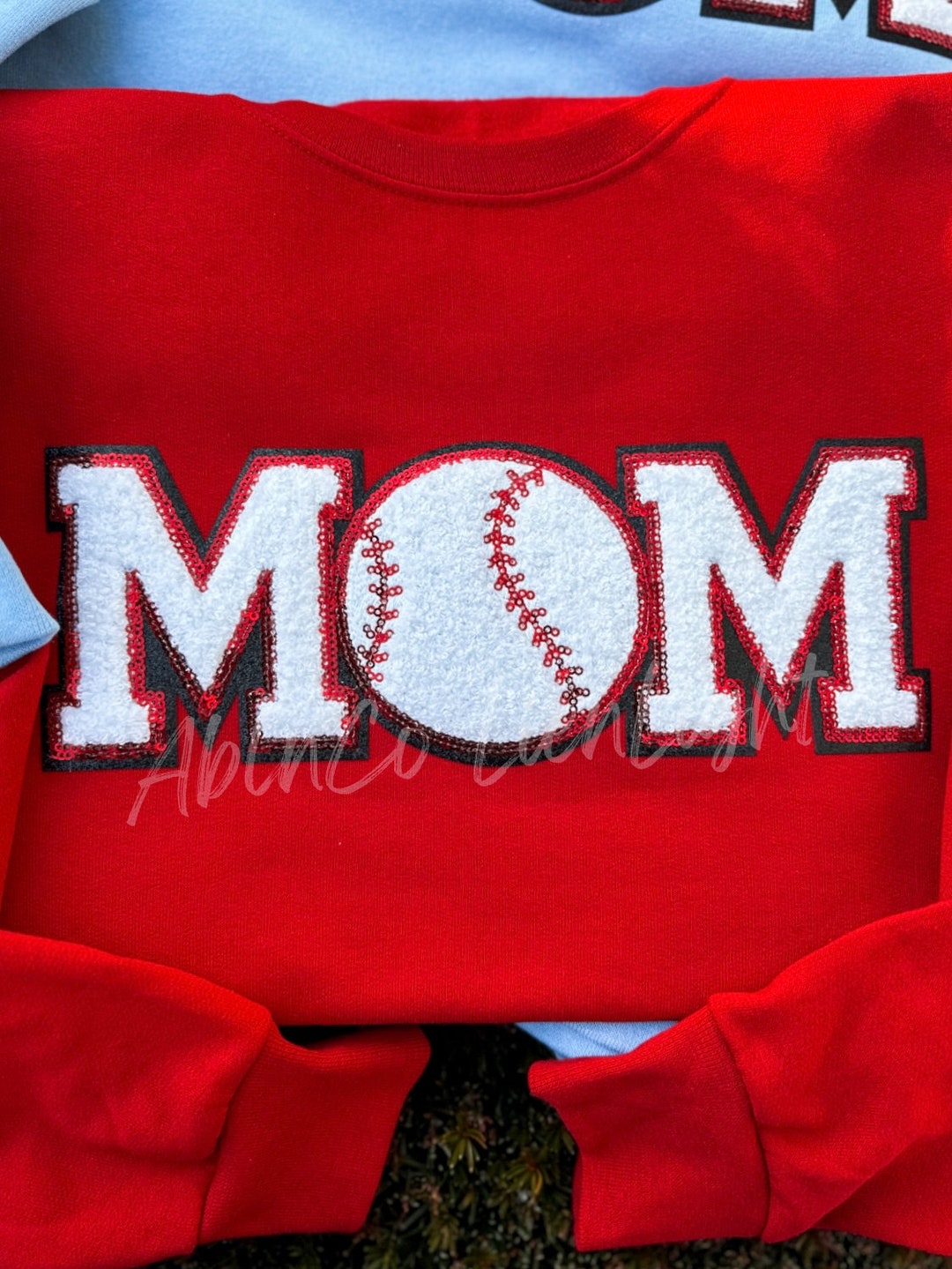 Baseball Chenille Patch Iron On, Baseball Mom Chenille Patch, Baseball Letters, Ballpark Mom ...