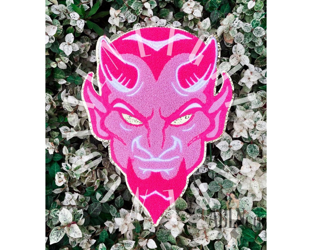 Devils Pink Chenille Mascot Patch Mascot Star Eyes Patch - Etsy