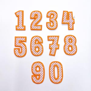 Orange Checkered Number Patch: 2" Iron-on Applique - Etsy
