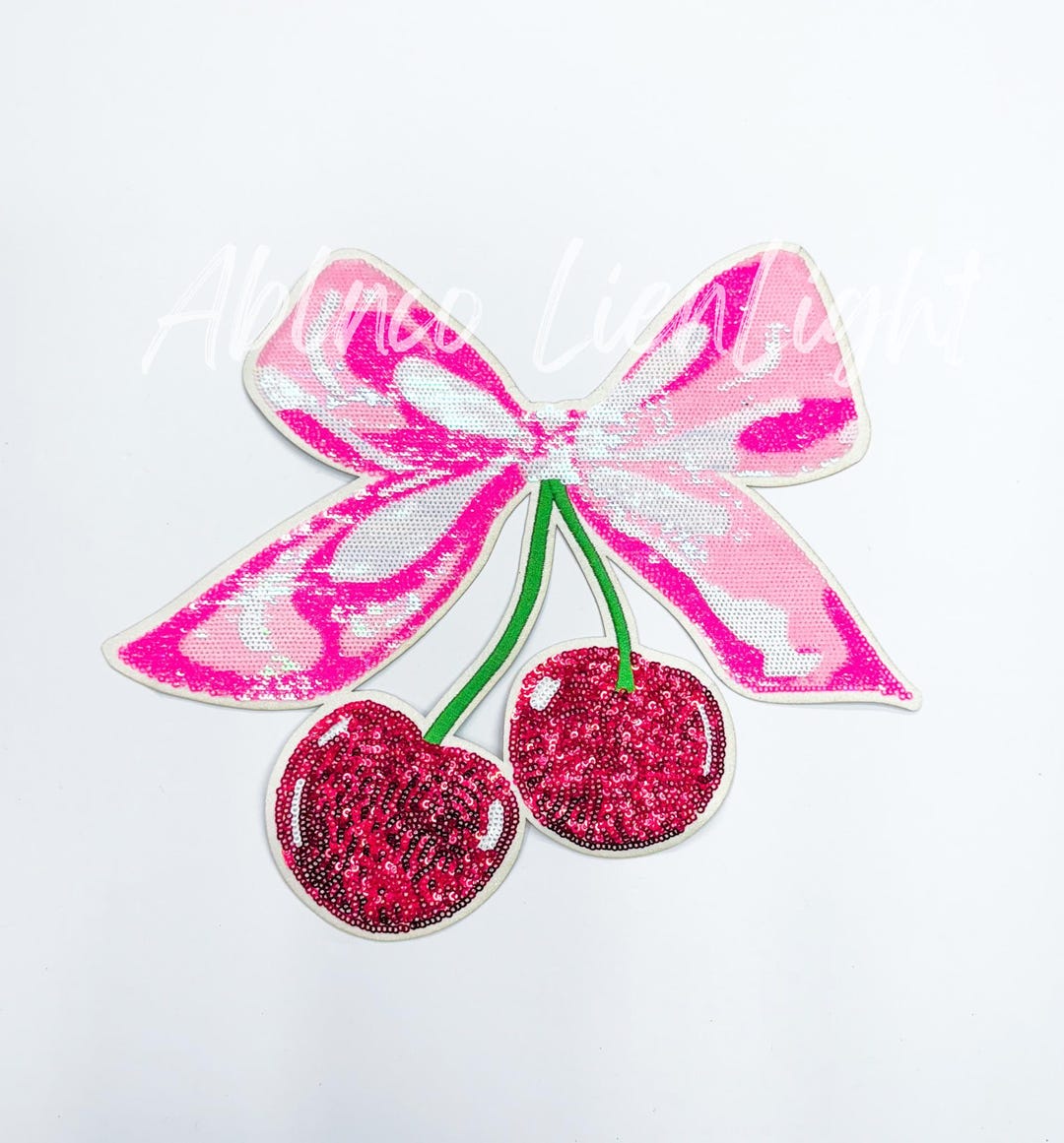 Cherry Bow Patch, Cherry Patch, Bow Patch, Sequins Patch, Valentines ...