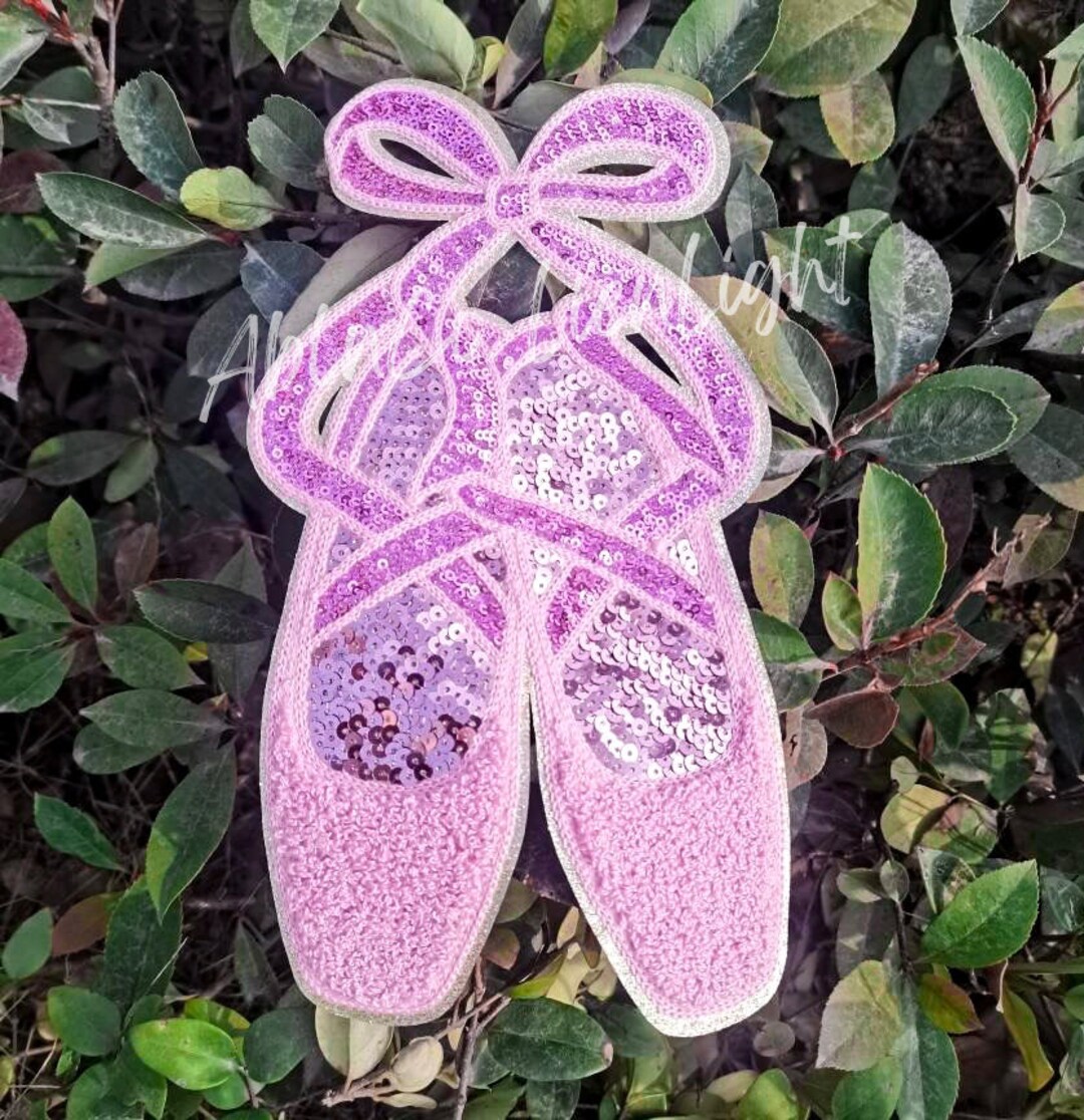 Dance Chenille Patch Iron On, Pointe Shoes Ballet Patches, Sequin Patch ...