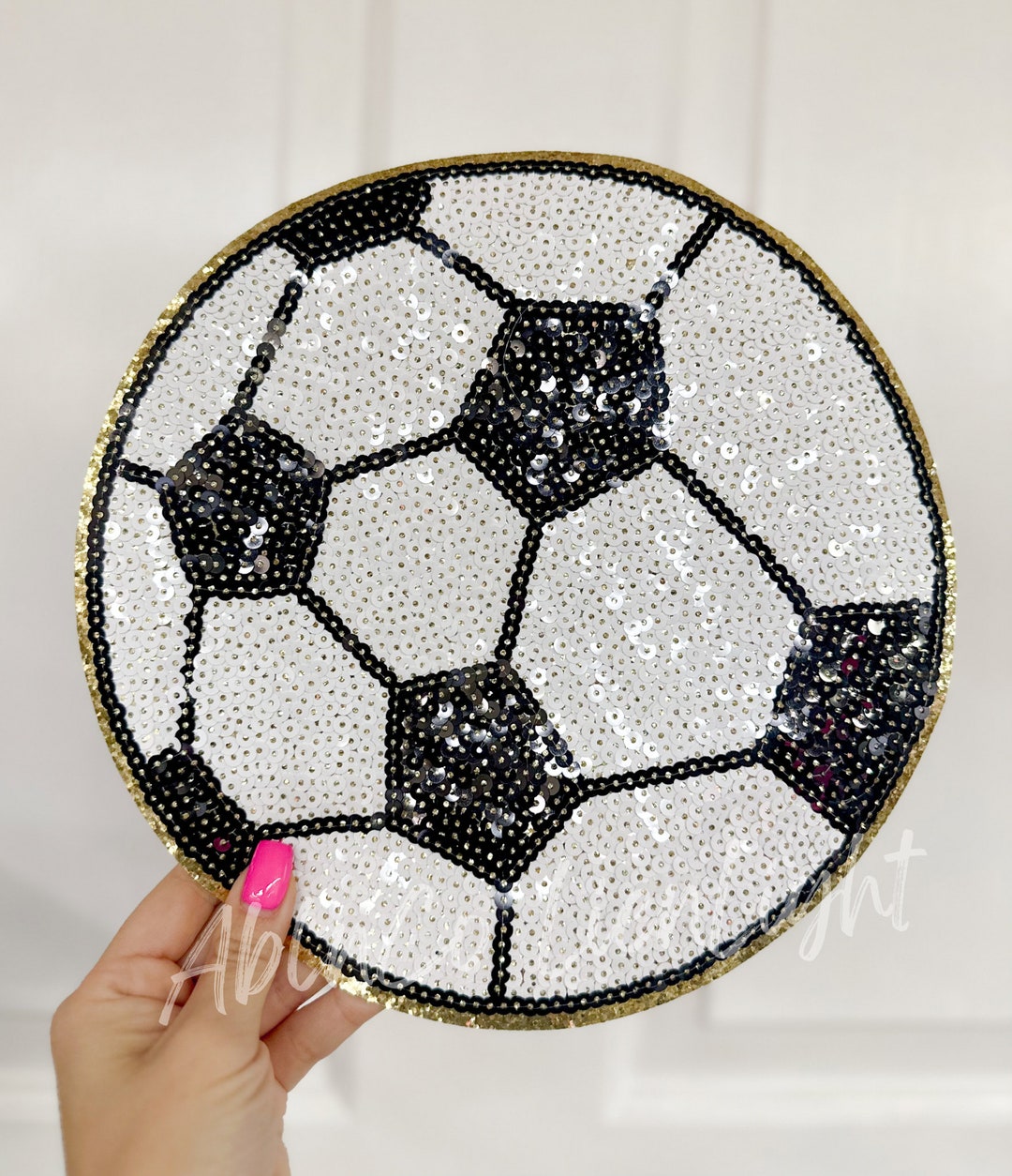 Soccer Ball Patch, Large Soccer Sequin Patch, Soccer Game Day Patch, DIY Custom Team Spirit Wear ...