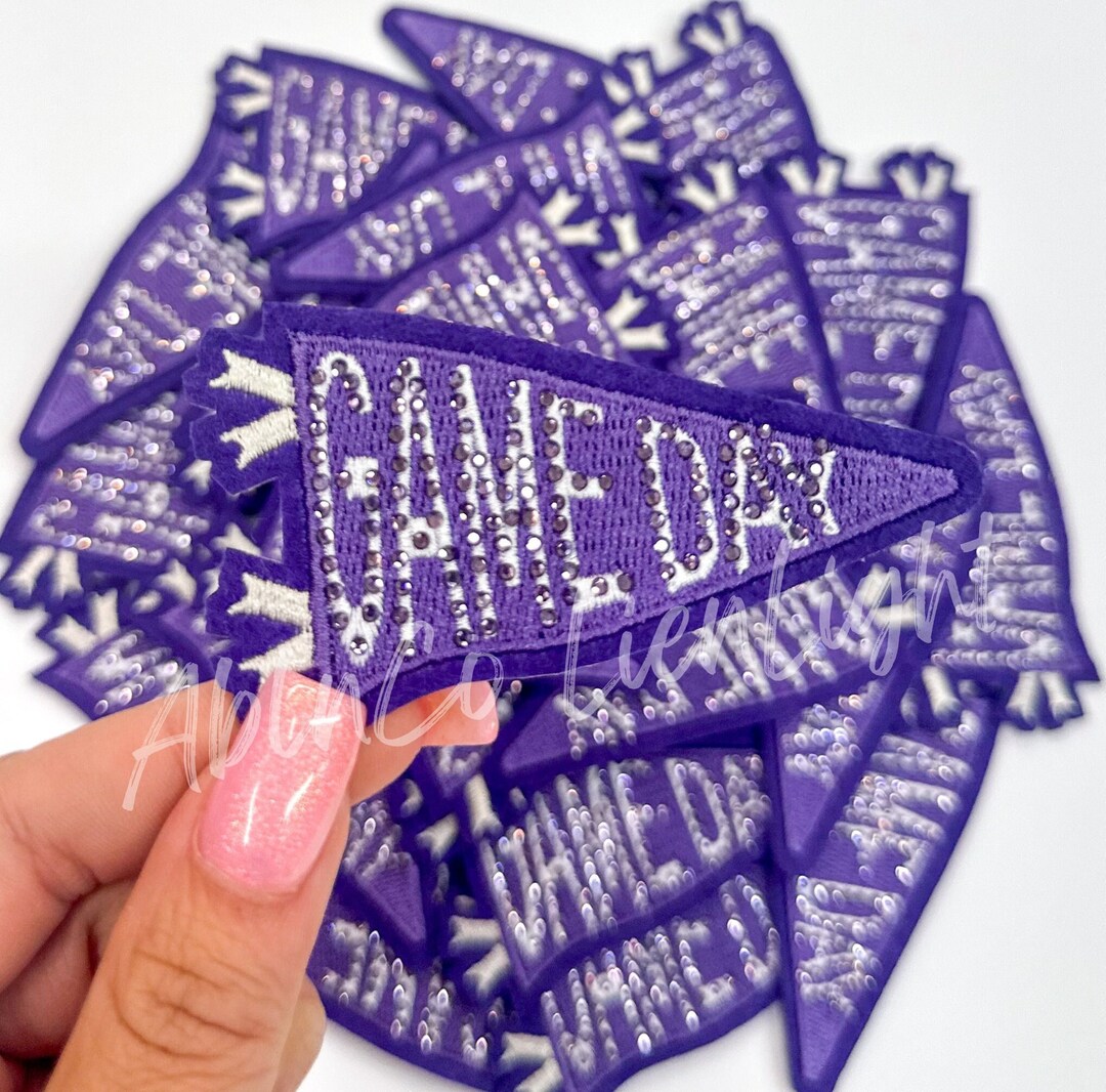 Game Day Patch, Rhinestone Patch, Purple Flag Patch, Pennant Flag Patch, Trucker Hat Patches ...