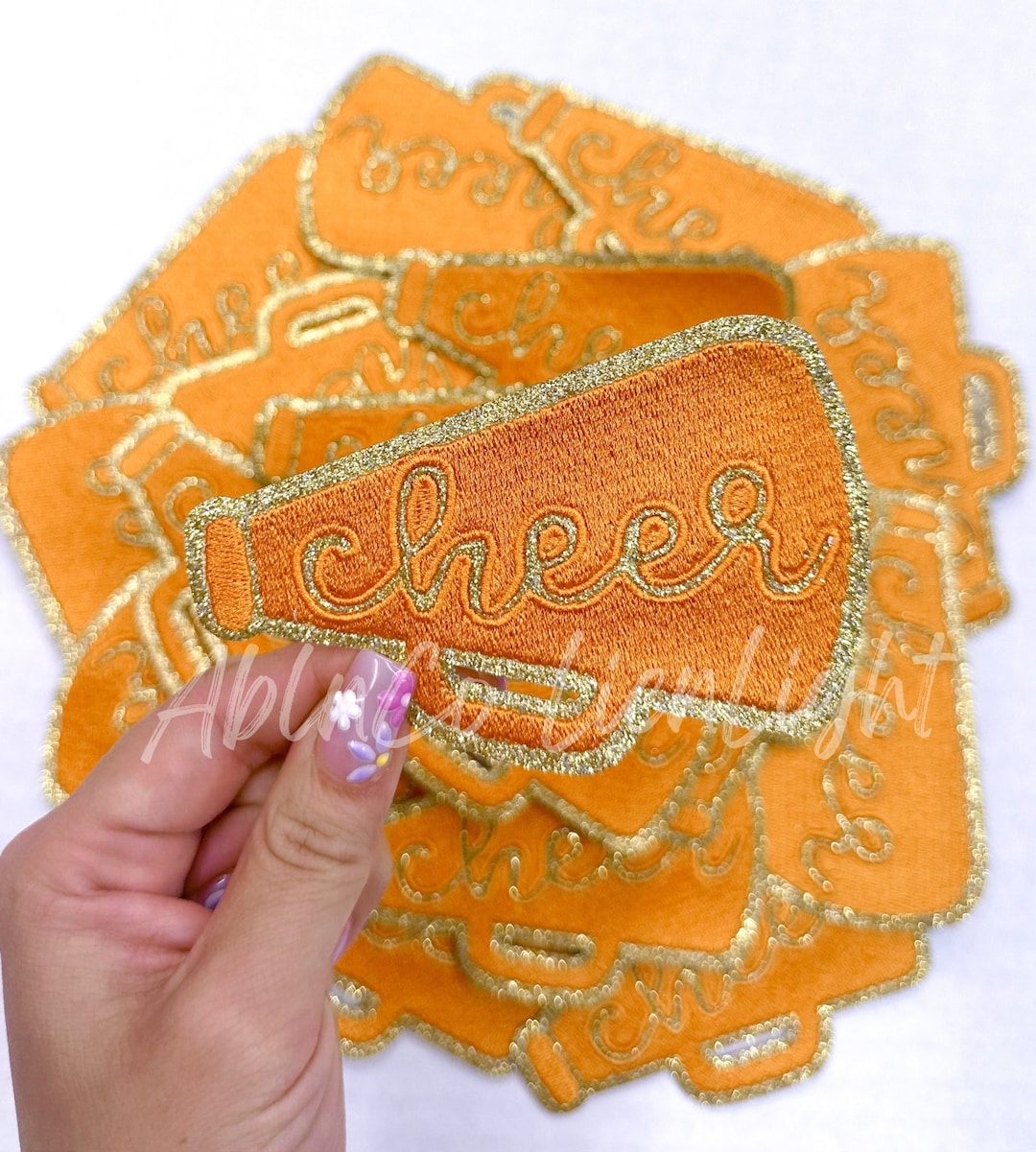 Cheer Patch, Cheer Iron on Patch, Orange Megaphone Patch, Game Day Patch, Trucker Hat Patches ...