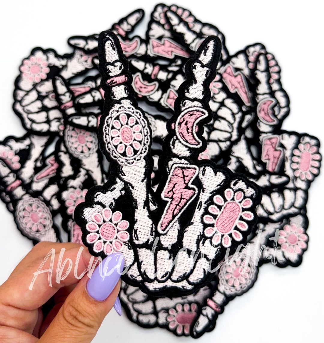 Pink Skeleton Hand Patch, Trucker Hat Patches, Turquoise Jewelry Patch, Rodeo Patch, Western ...
