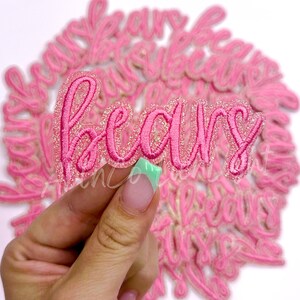 Letter Iron on Patch, Bears Patch, Trucker Hat Patches, Preppy Pink Patch, Custom Team Patch ...