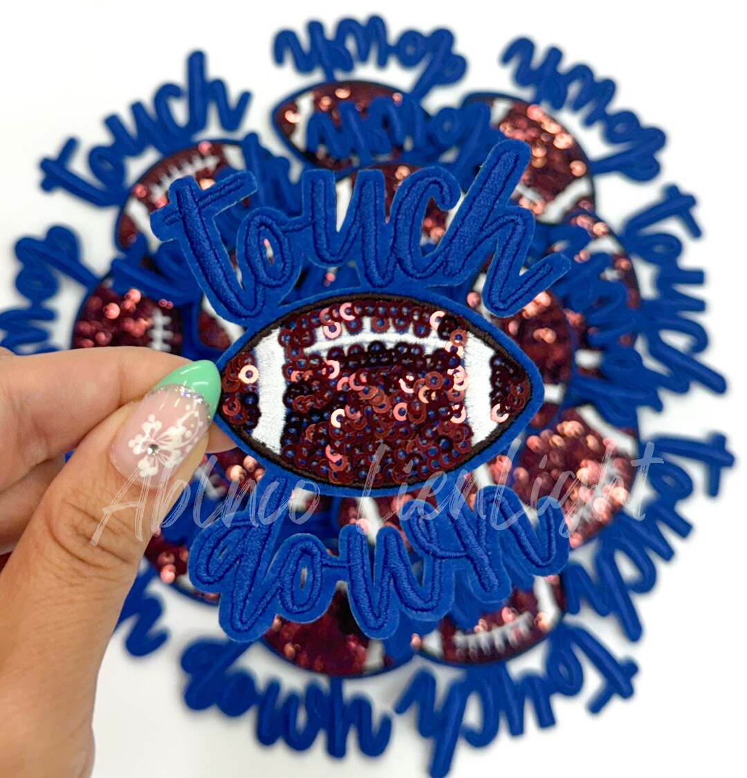 Touchdown Football Patch: Chenille & Sequin Game Day Applique - Etsy
