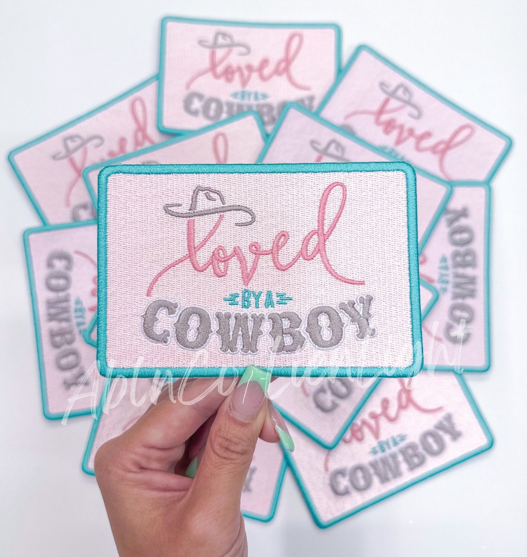 Trucker Hat Patches, Cowboy Patch, Loved by a Cowboy, Embroidery Patch ...